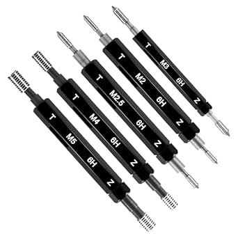 5pcs Metric Thread Plug Gauge 6H Go No Go Thread Gauge with Boxes ...