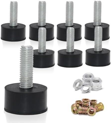 8pcs M8 Adjustable Rubber Furniture Levelers Screw in Threaded ...