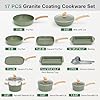 Amazon.com: Kitchen Academy 17Pcs Sage Green Pots and Pans Set Non ...