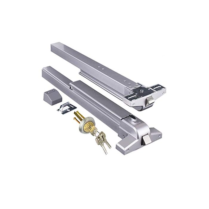 Buy Door Push Bar Panic Exit Device with Exterior Lever Emergency Lock ...