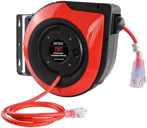 Amazon.com: FSTSN Retractable Extension Cord Reel,75 Feet 14 AWG/3C ...