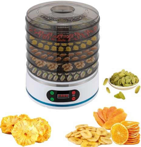 Dehydrator with 5 Shelves, 35-70 °C Adjustable Temperature Food ...