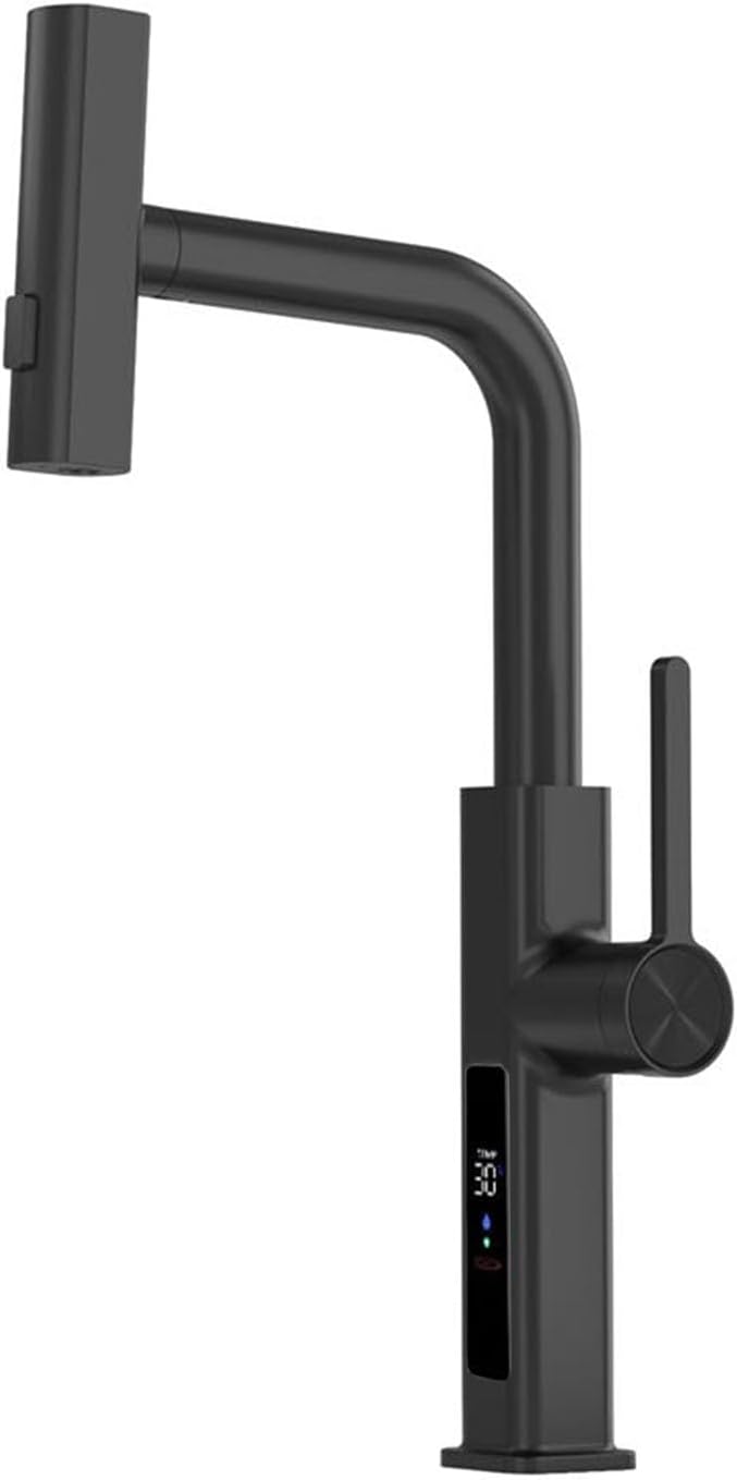 Yalsfowe Rainfall Kitchen Faucet with Pull Out Sprayer, Kitchen Faucet ...