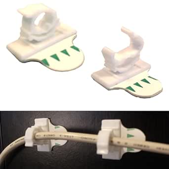 Self Adhesive Cable Clip Hooks Hook Holder Clamp with Tab - Wire Cord ...