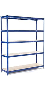 5 Levels 1500mm H x 750mm W x 300mm D Heavy Duty Steel Shelving Garage ...