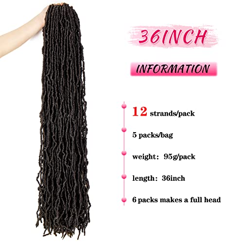 New Faux Locs 36 Inch Crochet Hair New Soft Locs 5 Packs/Lot Curly Wavy ...