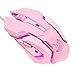 Pink Gaming Mouse Silent Click, LED Backlit Optical Game Mice Ergonomic ...