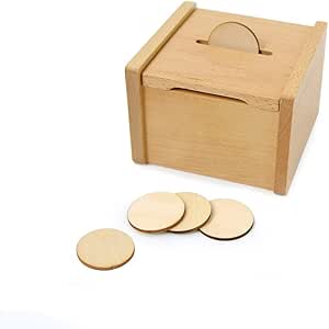 Amazon.com: Kiddison Coin Box Montessori Slotted Box with Chips for ...