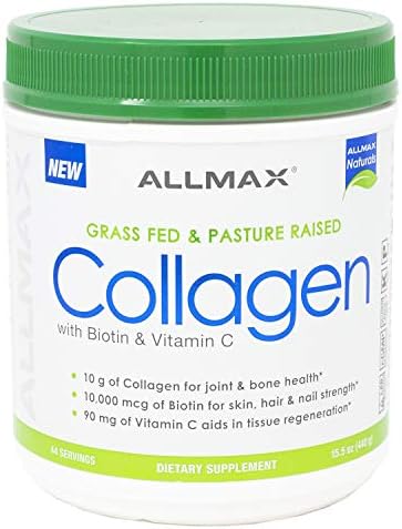 Amazon.com: ALLMAX Collagen, Unflavored - 15.5 oz (440 g) - Supports ...