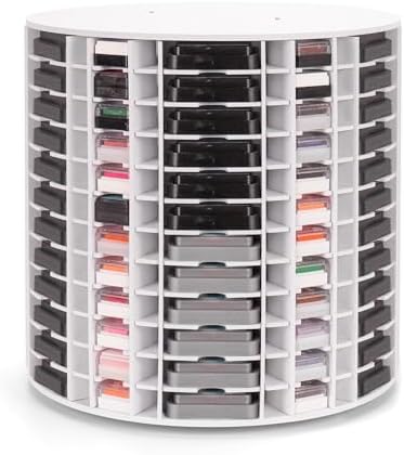 Amazon.com: Krafetto Rotating Ink Pad Storage Organizer Rack, 72 Grids ...