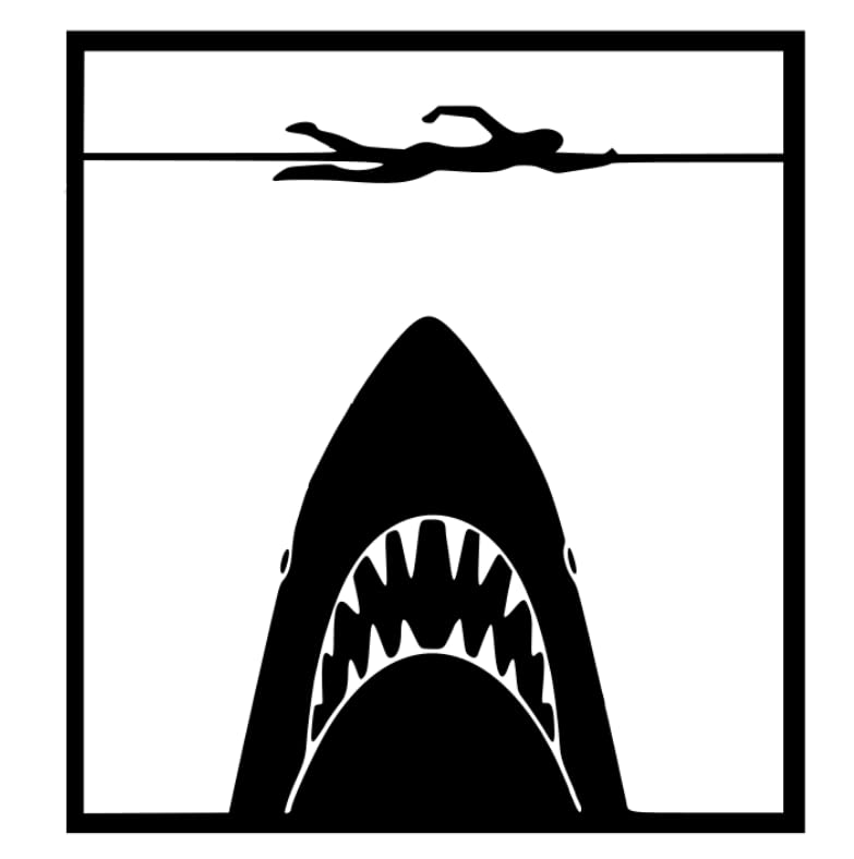 Amazon.com - Jaws - Shark Decal Bumper Sticker, Auto Graphics Car Side ...