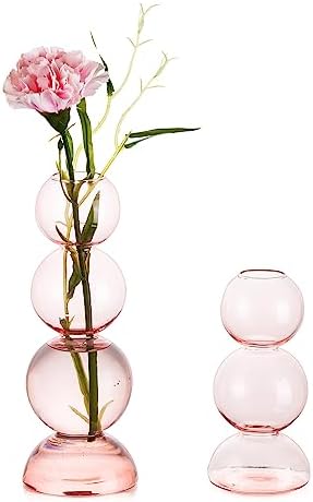 Amazon.com: Hot Pink Acrylic Vase, Modern Acrylic Geometric Wide Mouth ...