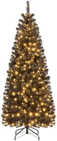 Amazon.com: SHareconn 6ft Prelit Artificial Hinged Slim Pencil ...