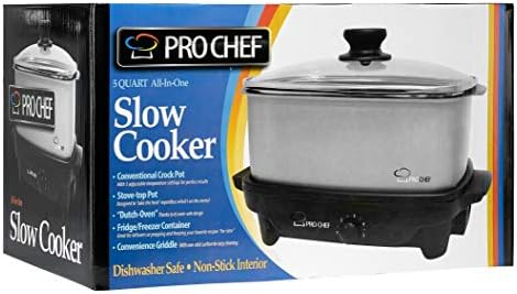 Amazon.com: Prochef 12 qt Flat Base Slow Cooker Crock Pot with Shabbos ...
