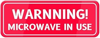 Amazon.com: Acrylic Warnning Microwave in Use Sign Red White Acrylic ...