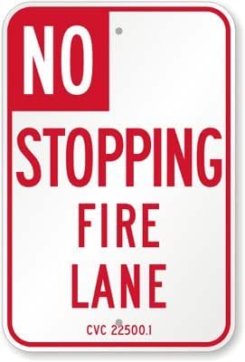 No Stopping Fire Lane - Refer To CVC 22500.1., Diamond Grade Reflective ...