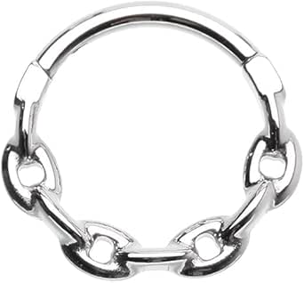 Amazon.com: IMPULSE Piercings Chain Link Steel Seamless Hinged Clicker ...