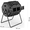 160L Dual Heavy Duty Outdoor Compost Tumbler Bin Composter Organic ...