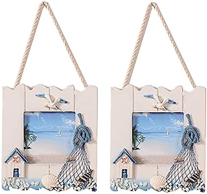 Amazon.com - OHAOLYLE 2 Pcs Wooden Beach Picture Frame Seaside ...