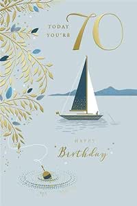 Kingfisher Cards Male 70th Milestone Birthday Card - Age 70 - Fisherman ...