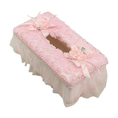 WHIZZO Home Rectangle Floral Lace Tissue Box Case Napkin Storage Cover ...