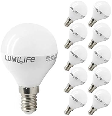 LUMiLiFE 5W E14 LED Golf Bulb - 10 Pack - Dimmable - Warm White ...