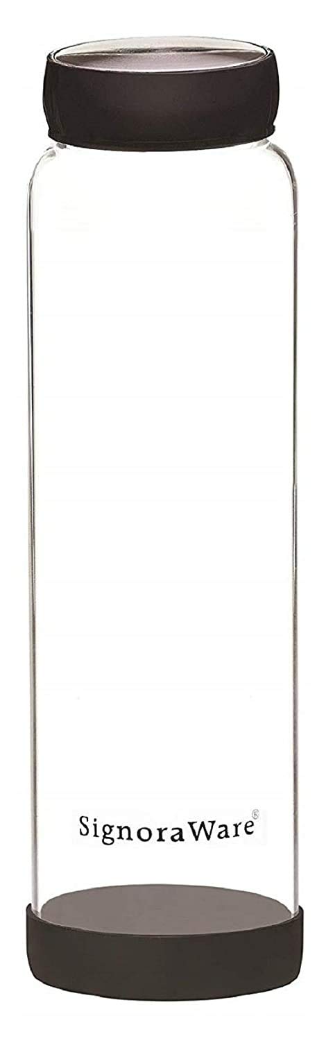 Signoraware Cool Glass Water Bottle, 1 Litre/27mm, Multicolor : Amazon ...