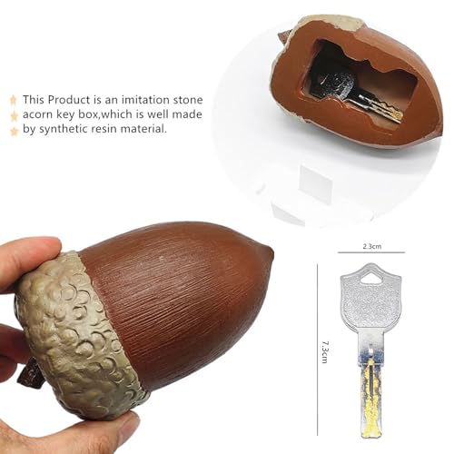Meokro Acorn Hide Keys Box Outdoor Garden Security Stash Storage Case ...