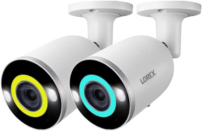 Amazon.com: Lorex 4K Smart Security Lighting Deterrence Bullet AI PoE IP Wired Cameras - (2-Pack)