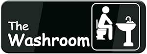Amazon.com : The Washroom Door Sign - Highly Visible Plastic Placard ...