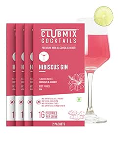 CLUBMIX COCKTAILS Hibiscus Gin Cocktail Mix | Pack of 4 (8 Packets ...