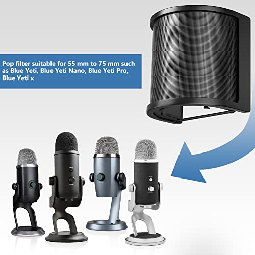 Snapklik.com : Microphone Pop Filter For Blue Yeti, Upgraded Three ...