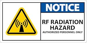 NOTICE - RF RADIATION HAZARD SIGN | Waterproof Sticker : Amazon.in ...