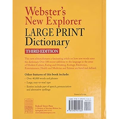 Buy Webster's New Explorer Large Print Dictionary, Third Edition ...