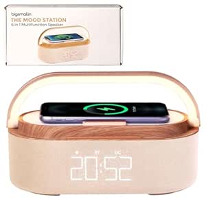 Bigsmall MoodStation 6-in-1 Bluetooth Speaker – Wireless Charging Pad (15W), LED Lamp 3 ...