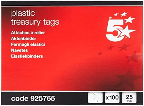 5 Star Treasury Tags Metal-ended 25mm Green [Pack of 100] : Amazon.co ...