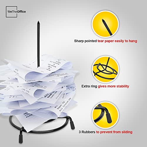 Snapklik.com : 1InTheOffice Wire Receipt Spindle,Black Receipt Holder ...