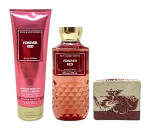 Amazon.com : Bath & Body Works Forever Red Body Cream and Body Wash ...