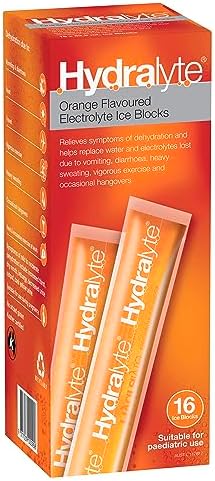 Hydralyte Electrolyte Ice Blocks Orange Flavoured 16 Packs : Amazon.ae ...