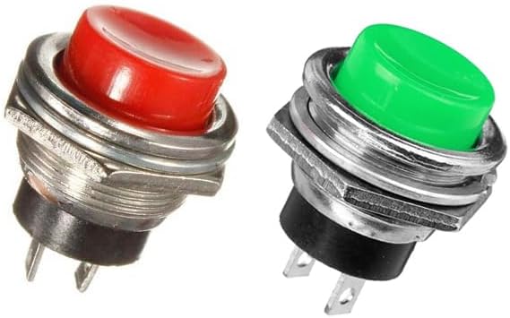 SYMFONIA 2Pin 3Amp Momentary RED GREEN Metal Panel Mount Push Button ...