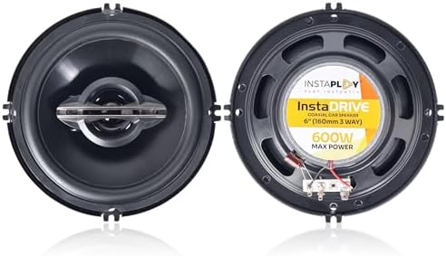 INSTAPLAY 3-Way Coaxial 6 Inch Car Speaker (Black) | 320W RMS with 600W ...
