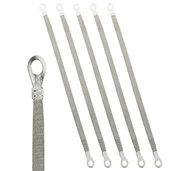 Amazon.com: MEETOOT 5pcs 300mm Braided Ground Strap Tinplate 4-8 ...
