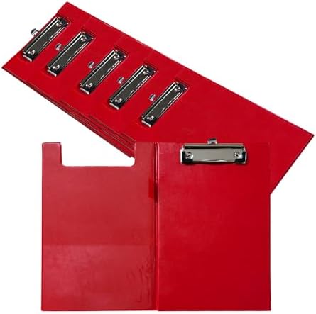 Pack of 6 A5 Red Foldover Clipboards : Amazon.co.uk: Stationery ...