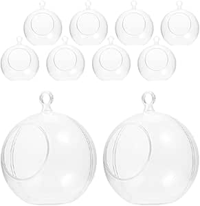 Amazon.com: Happyyami 10Pcs Christmas Hanging Globe Clear Plastic ...