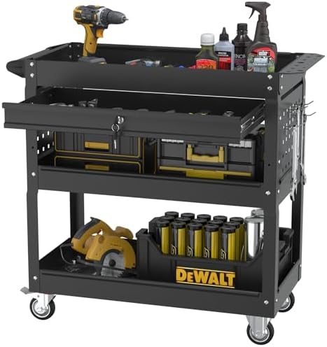 Amazon.com: Generic 3 Tier Utility Service Cart 400 lbs, Steel Rolling ...