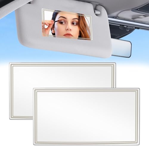 2PCS Self-Adhesive Stainless Steel Sun Visor Mirror - Universal ...