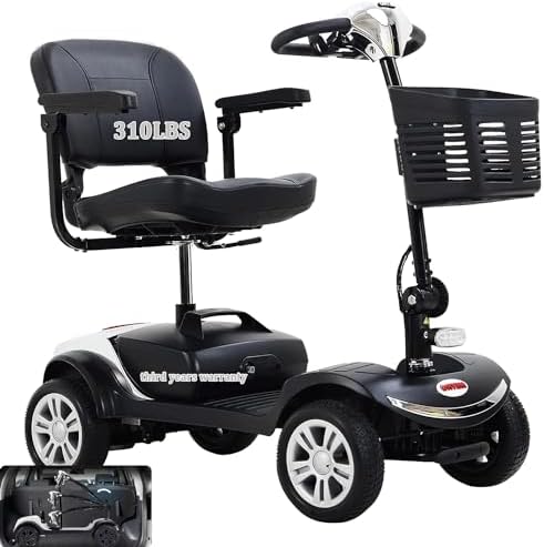 Amazon.com: Heavy Duty 4-Wheel 3 Speed Mobility Scooter for Seniors & Adults 500lbs Capacity ...