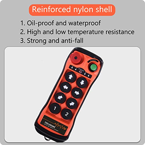 Refined and Industrial Wireless Crane Remote Control Kit, 8-Button, 12V ...