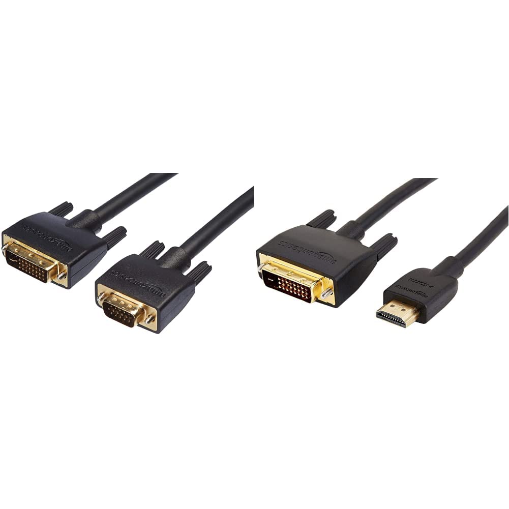 Amazon Basics DV-I to VGA Cable - 6-Foot (Black) & HL-007347 HDMI Input ...