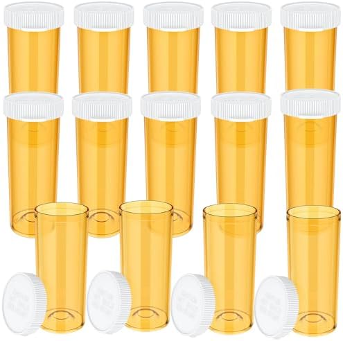 Amazon.com: Empty Plastic Pill Bottles with Easy Open Snap Caps (Not ...